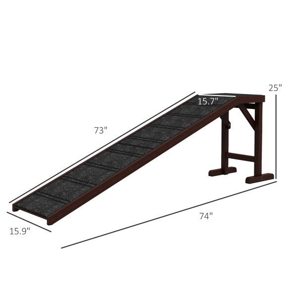 One Allium Way® Dog Ramp With Stable Surface, 74"X16"X25", Non-Slip ...
