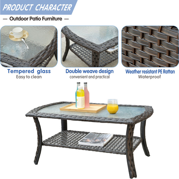 Red Barrel Studio® Kanijah 4 - Person Outdoor Seating Group with ...