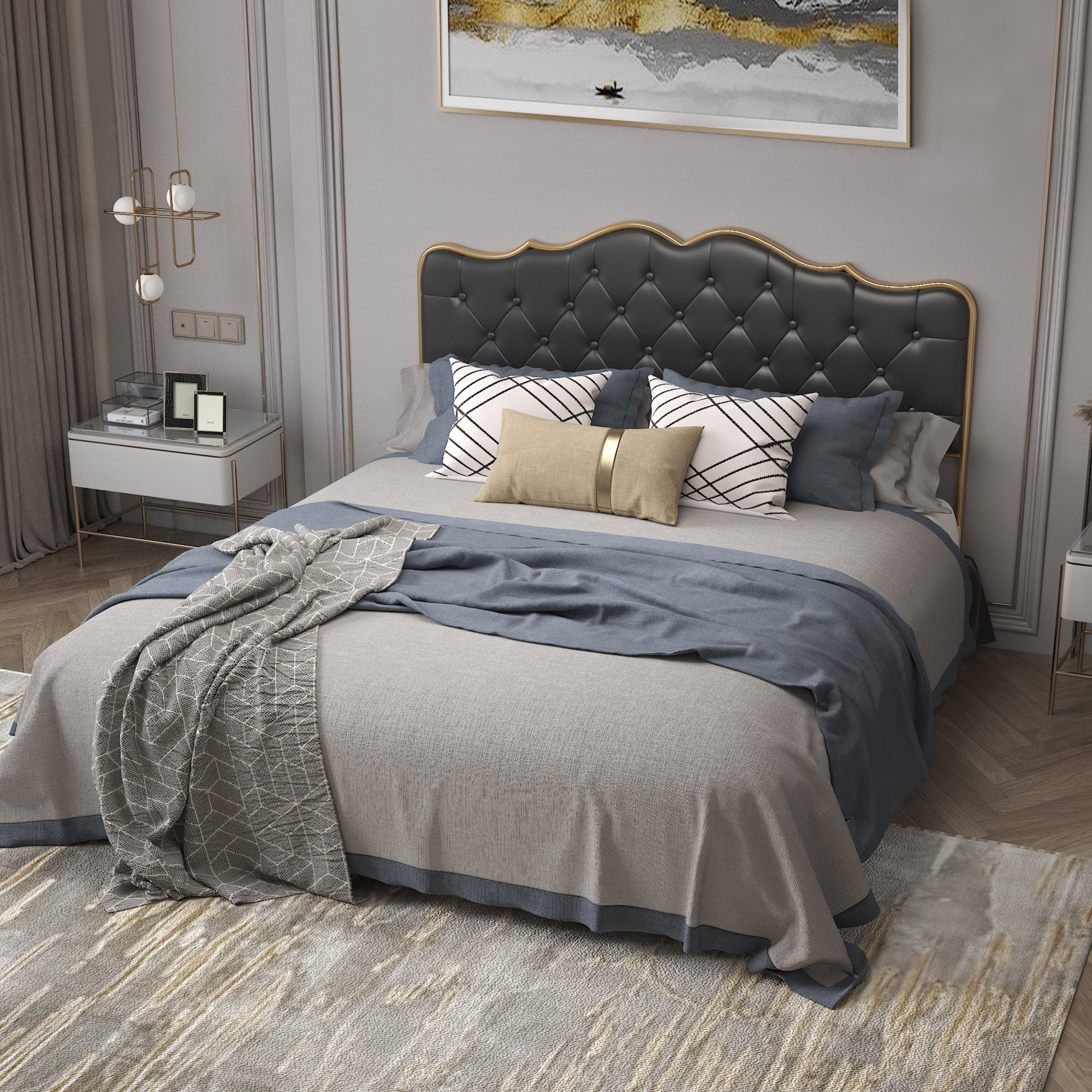 Rosdorf Park Kion Upholstered Metal Panel Storage Bed | Wayfair