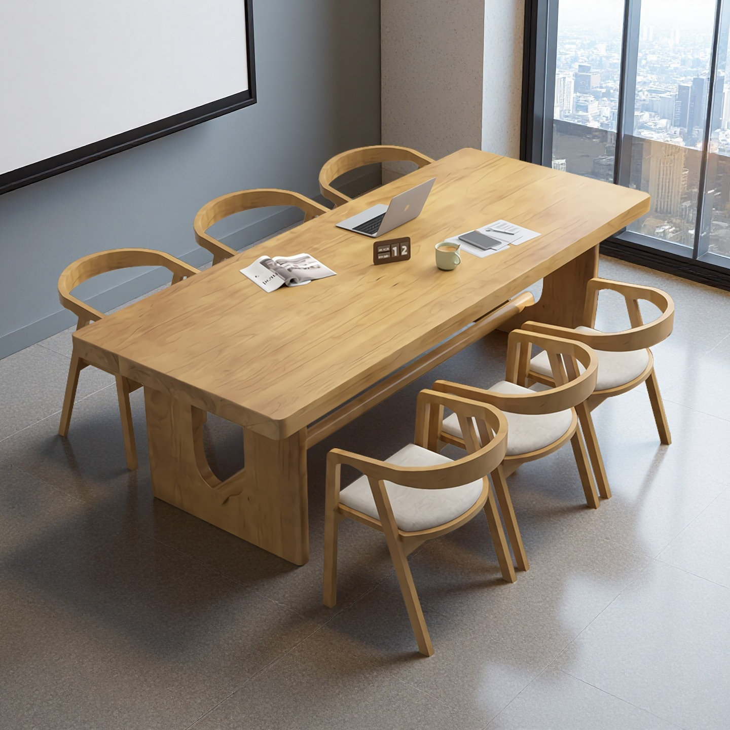 Ophelia & Co. Simple Solid Wood Burlywood Conference Tables | Wayfair