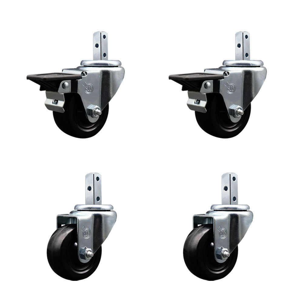 Service Caster 4 Piece Hard Rubber Caster Set | Wayfair