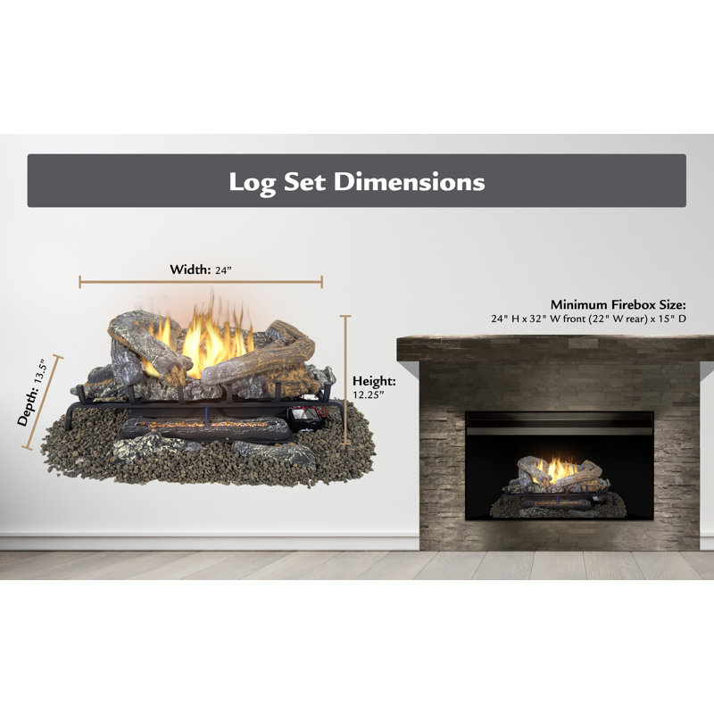 Pleasant Hearth Valley Oak Series Vent Free Gas Log Set 33,000 BTU's ...