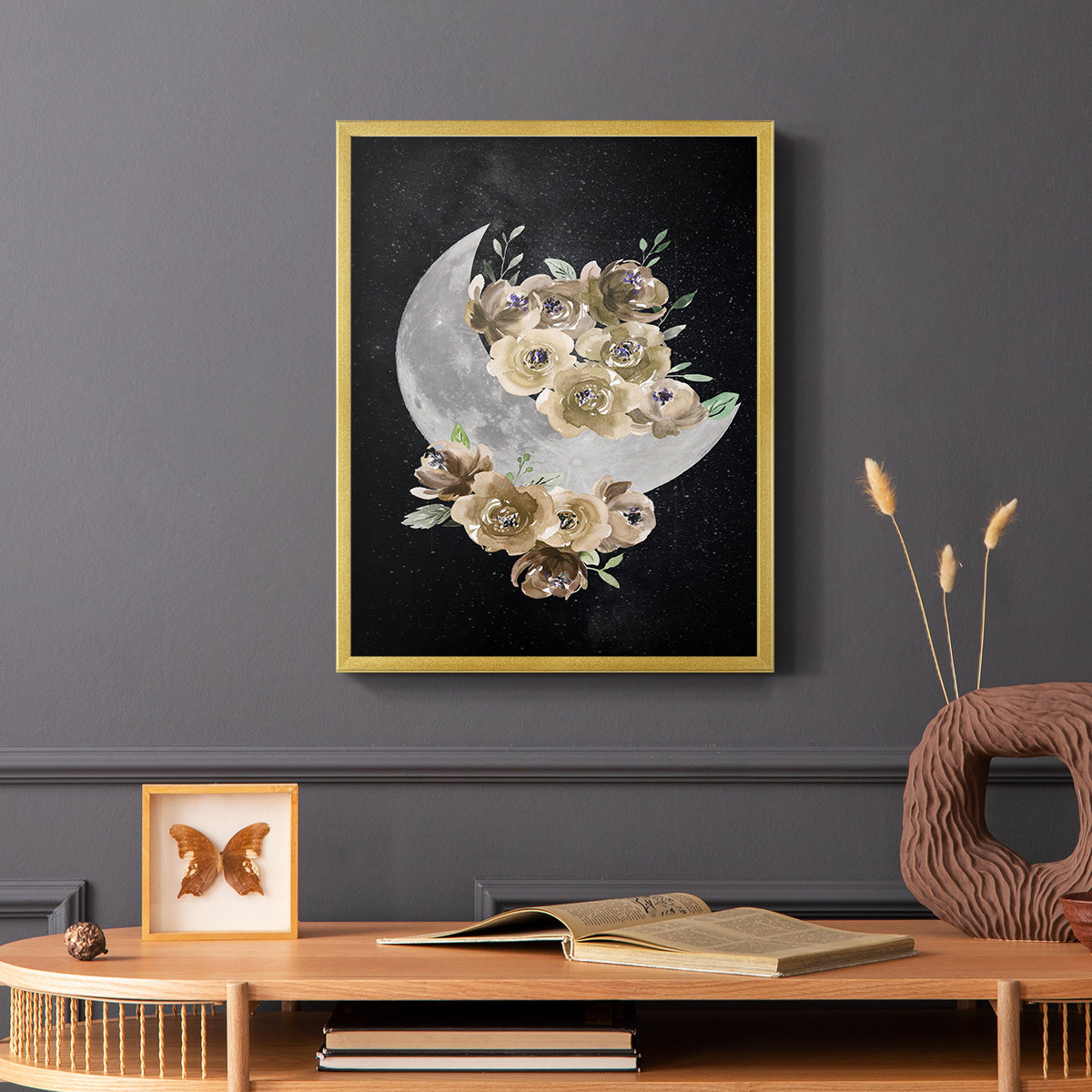 Red Barrel Studio® Bohemian Moon Framed Print - Solid Wood | Wayfair