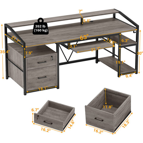 Trent Austin Design® Ralphio 63'' Desk & Reviews | Wayfair