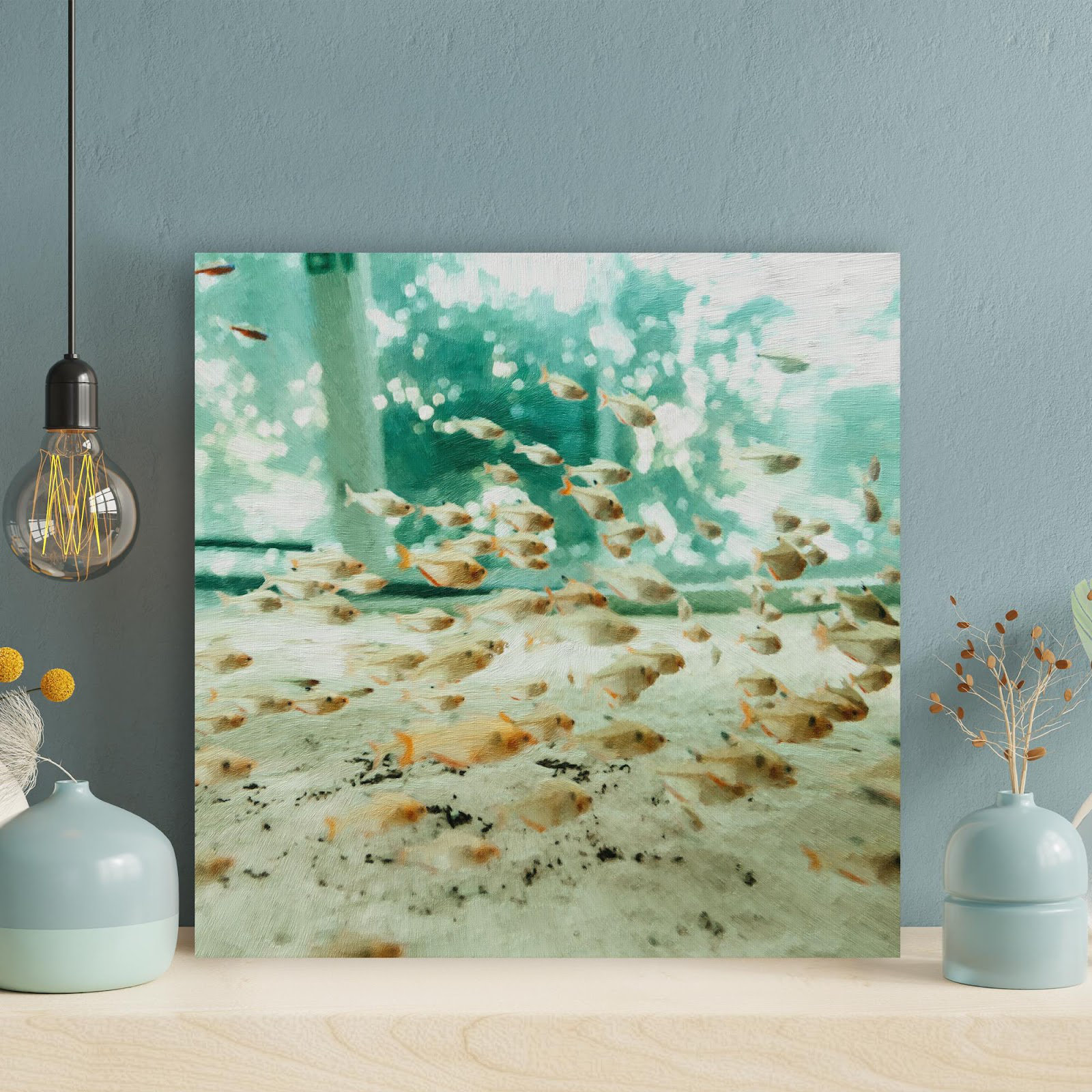 Rosecliff Heights Fishes In The Aquarium - 1 Piece Square Graphic Art ...
