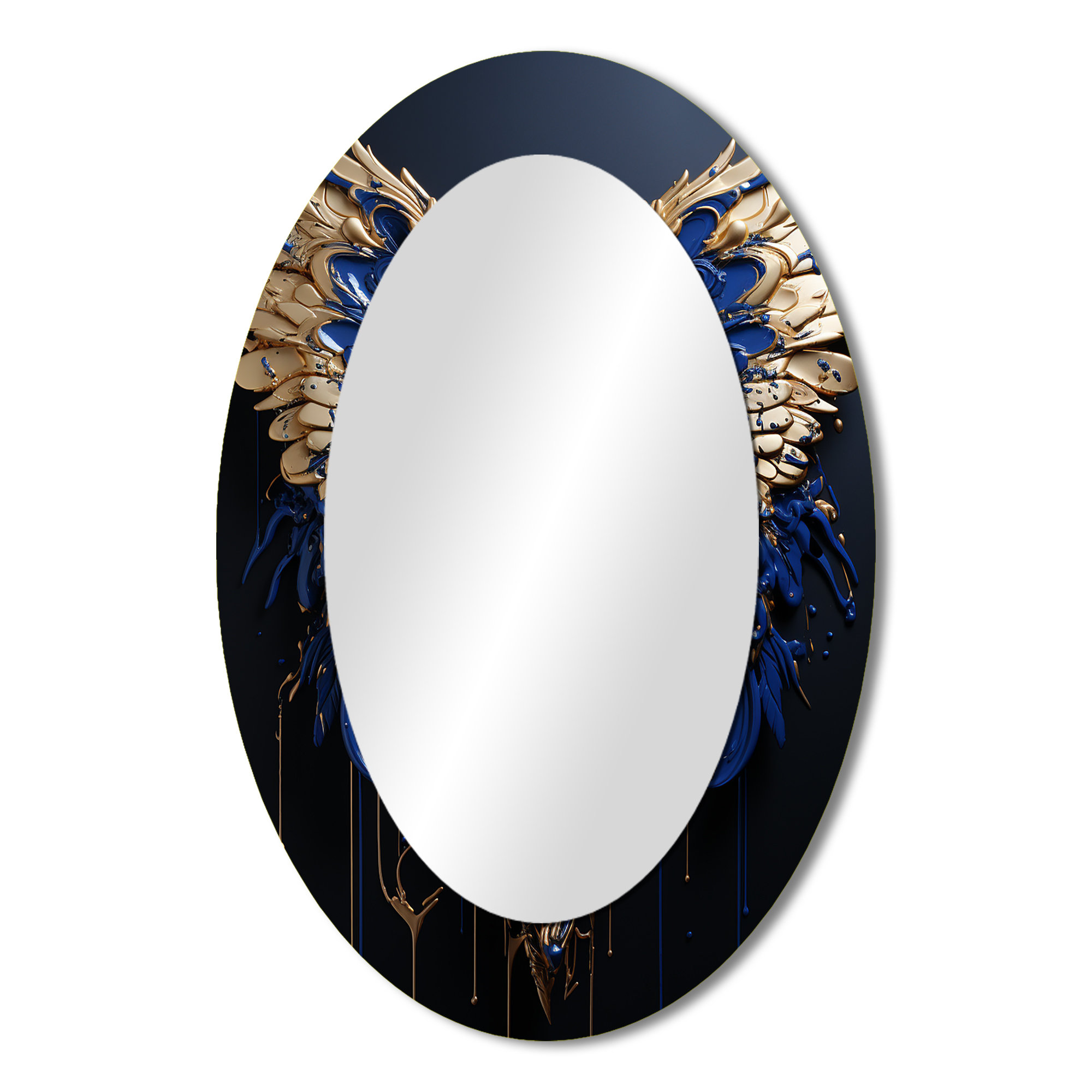 Dakota Fields Royal Blue And Gold Angel Wings I - Fashion Oval ...