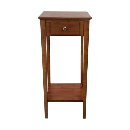 Lark Manor Amreece 27'' Tall Solid Wood End Table with Storage ...