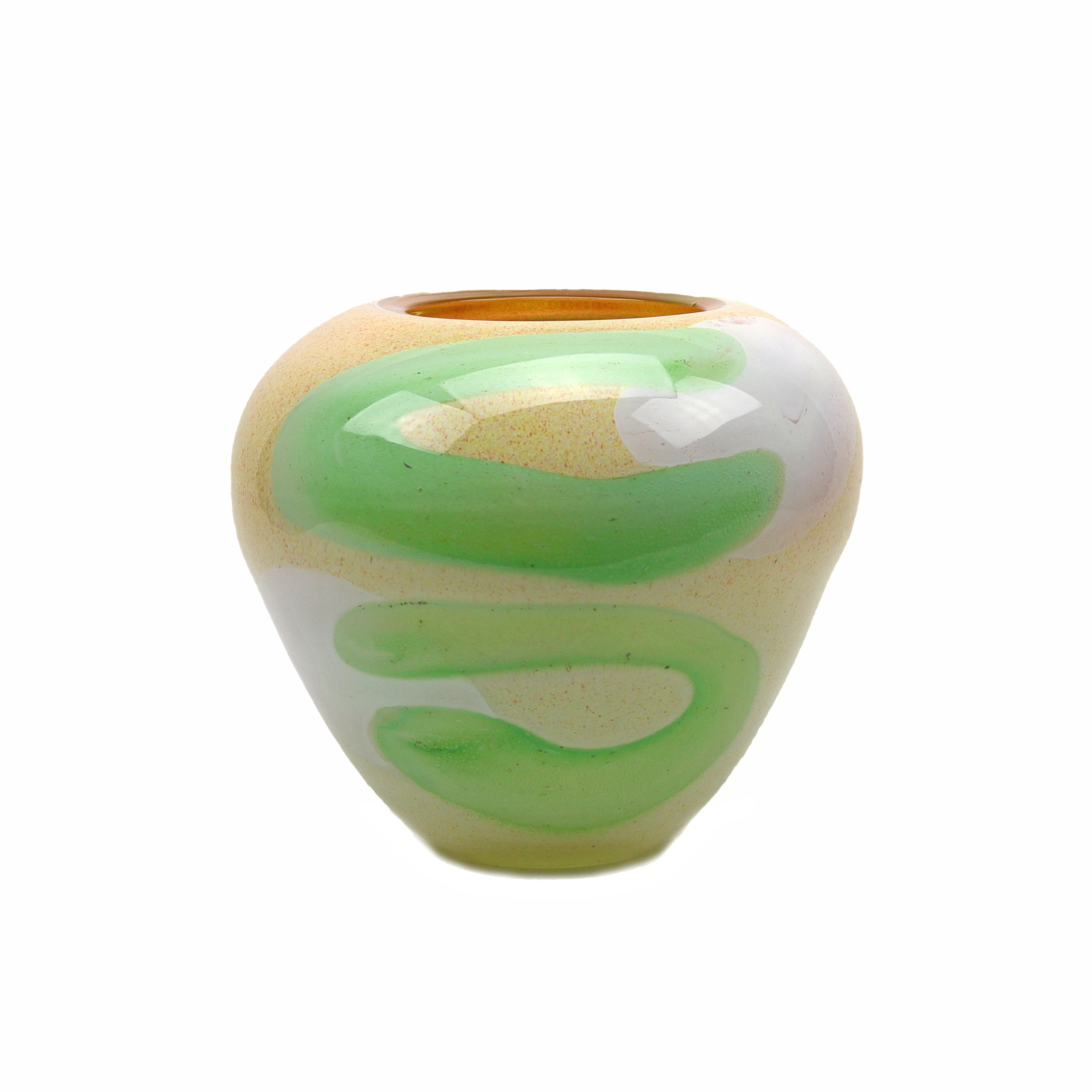 Murano Art Collection Capri Yellow/Green/Opal 10.5'' Glass Table Vase ...