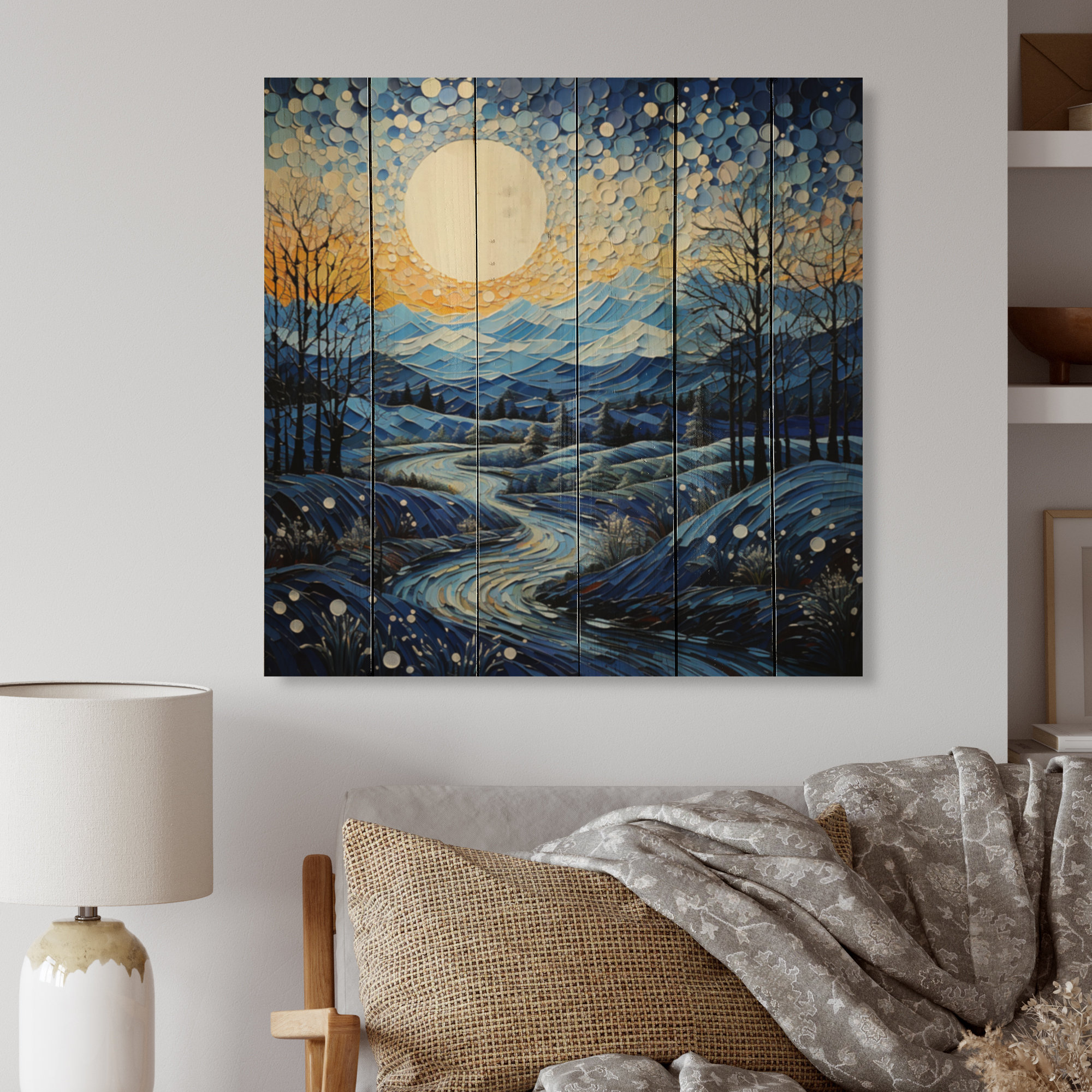Red Barrel Studio Matthau Winter Landscape Snowy Peaks I On Wood Print ...