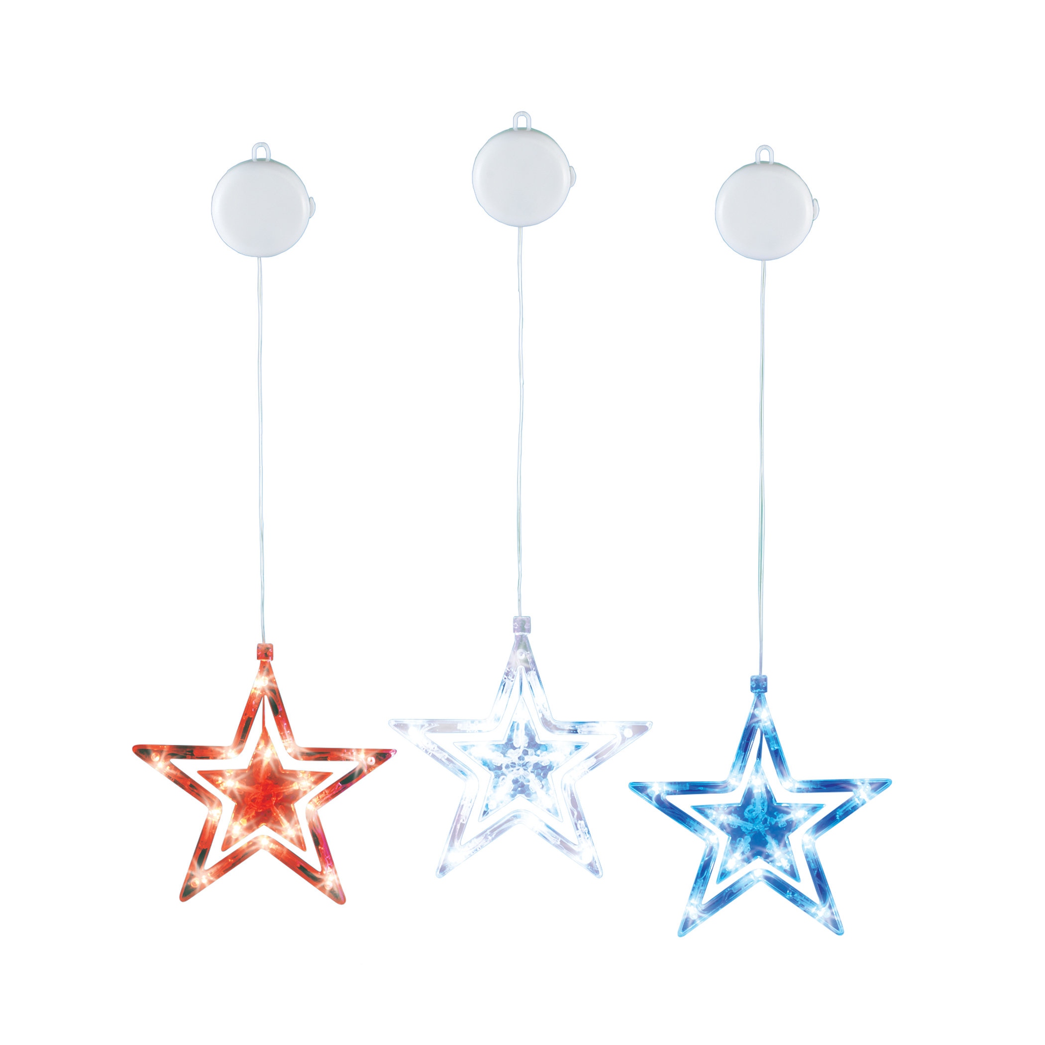 The Holiday Aisle® LED Lighted Patriotic Star Window Lights - Set of 3 ...