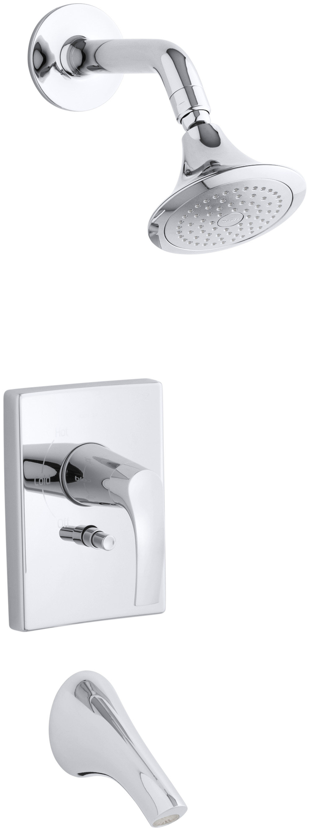 Kohler Symbol Rite-Temp Pressure-Balancing Bath and Shower Faucet Trim ...