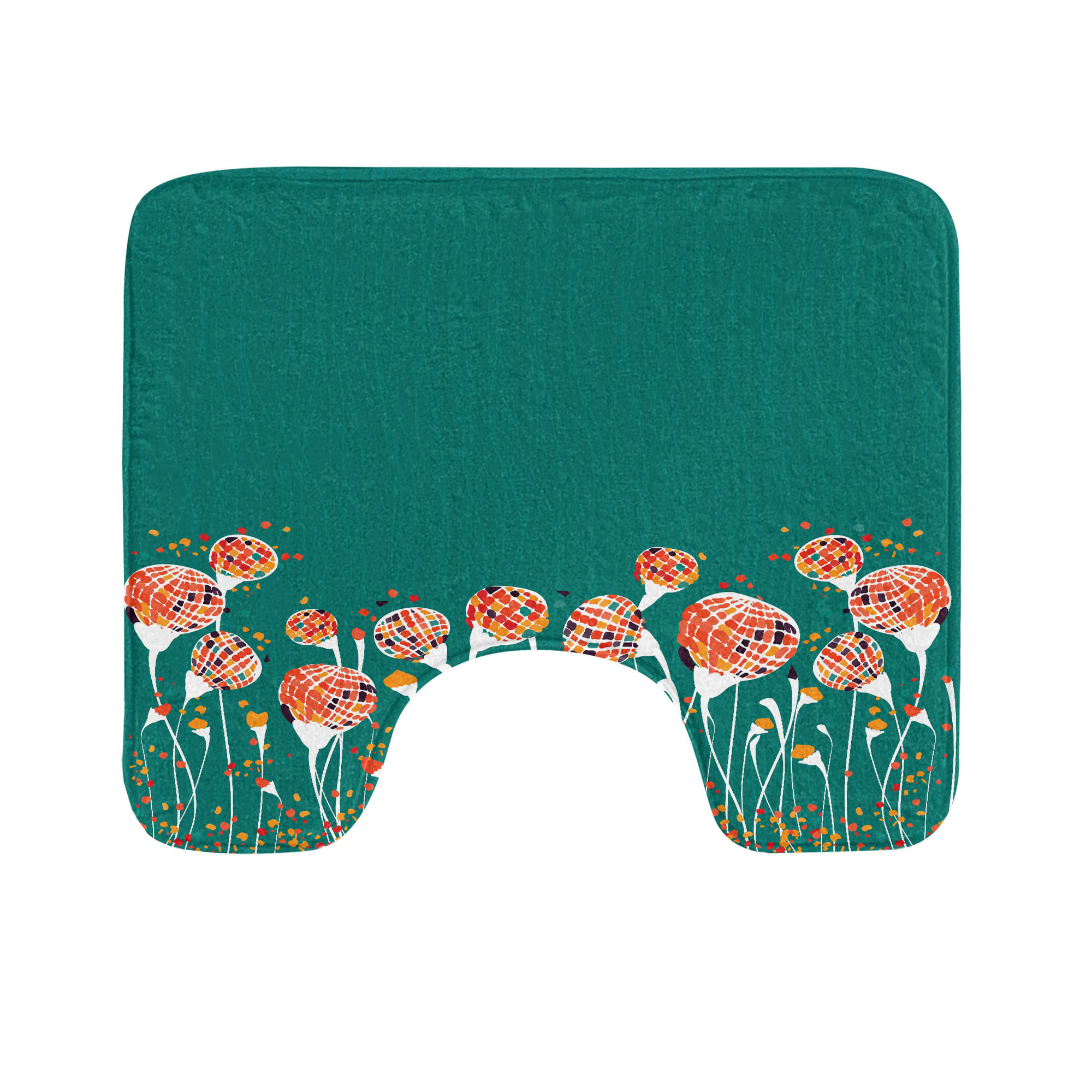 East Urban Home Turquoise Toilet Mat U-Shape Bathroom Rug 20 ...