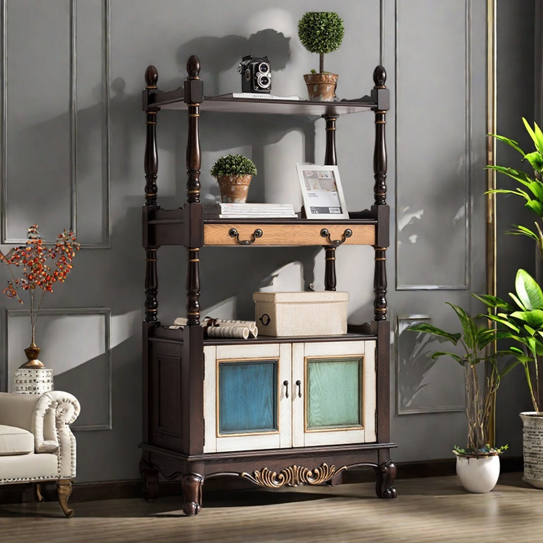 interanest Elegant painted multi-functional bookcase | Wayfair