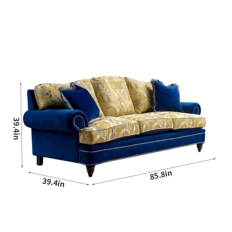Danbenla design Simple Blue Fabric Sofa | Wayfair