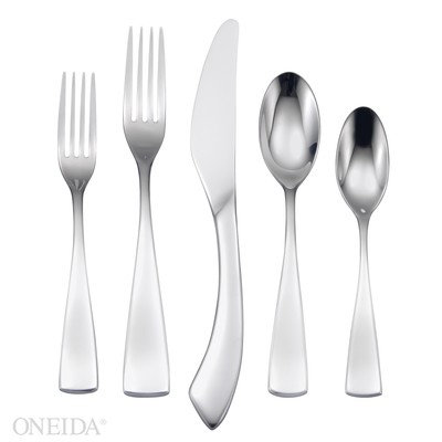 Oneida Curva 5 Piece 18/10 Stainless Steel Flatware Set, Service for 1 ...