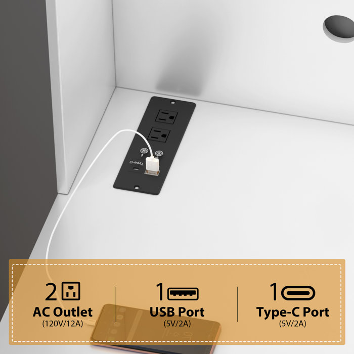 Latitude Run® Berwaldt 31.5'' W Rectangle Computer Desk with Hutch and ...