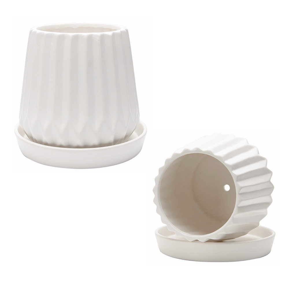 KRALIX 2-Piece Ceramic Pot Planter Set | Wayfair