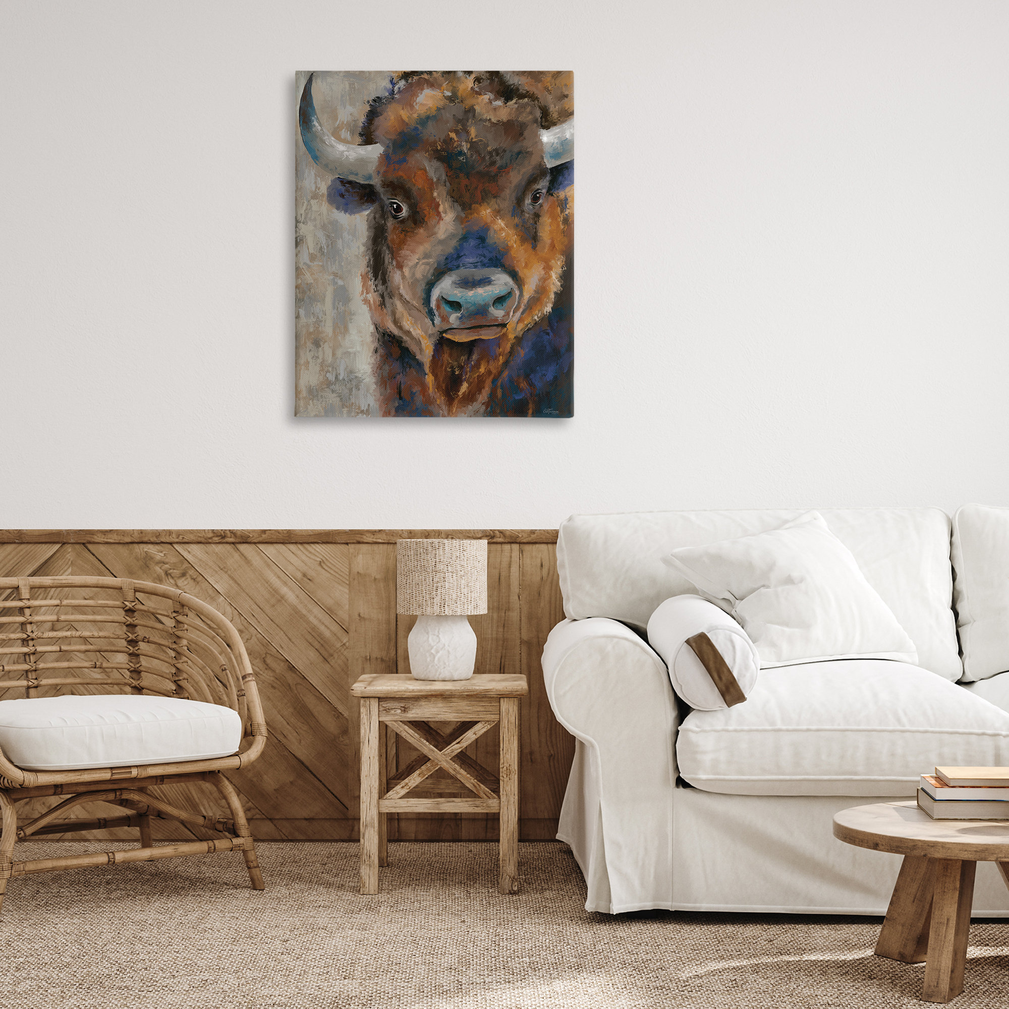 Union Rustic Bison Rustic Portrait Canvas Wall Art by Cat Thurman ...