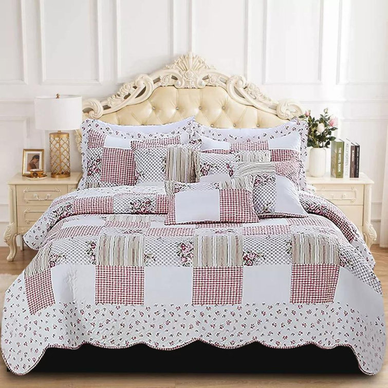 ideal products shop Polyester Patchwork Bedspread with Pillowcases ...
