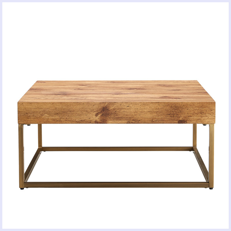 Loon Peak® Rustic Rectangular Coffee Table with Metal Legs | Wayfair