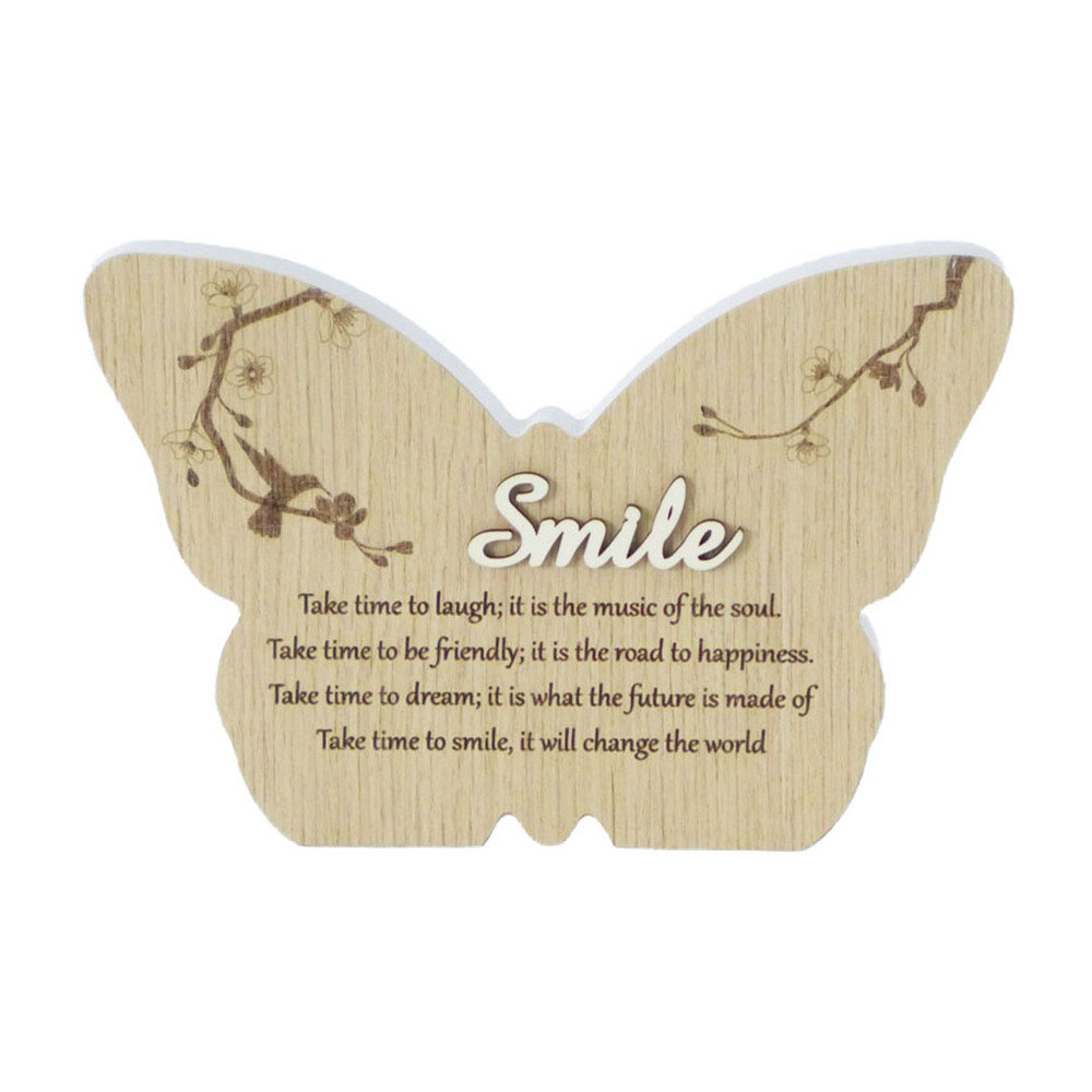 Trinx Butterfly Smile Plaque | Wayfair