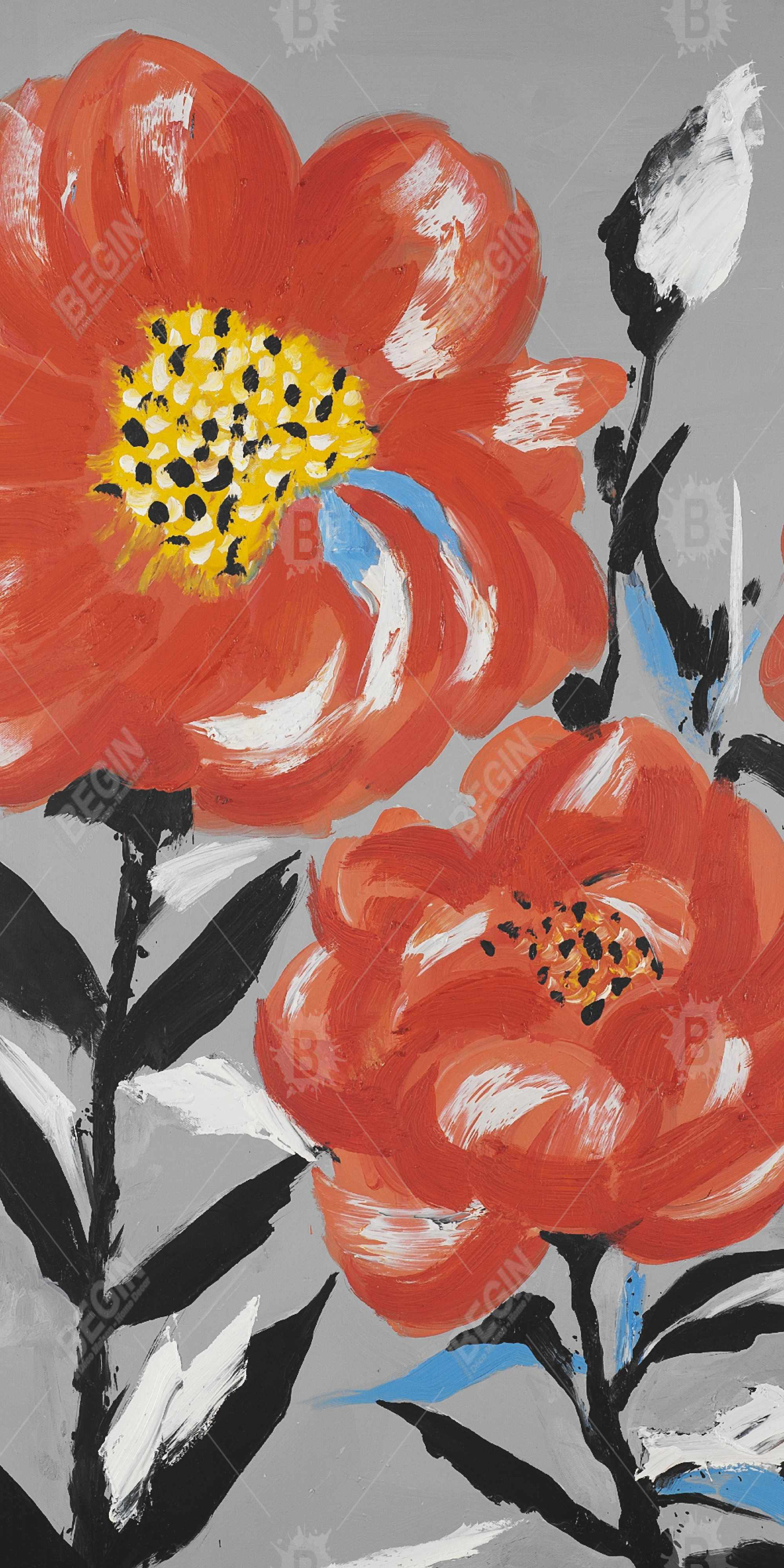 Begin Edition International Inc. Pink flowers with blue leaves - 15.75 ...