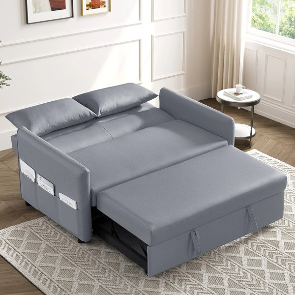 Outdo Evella Full 57'' Vegan Leather Pillow Back Convertible Sofa | Wayfair