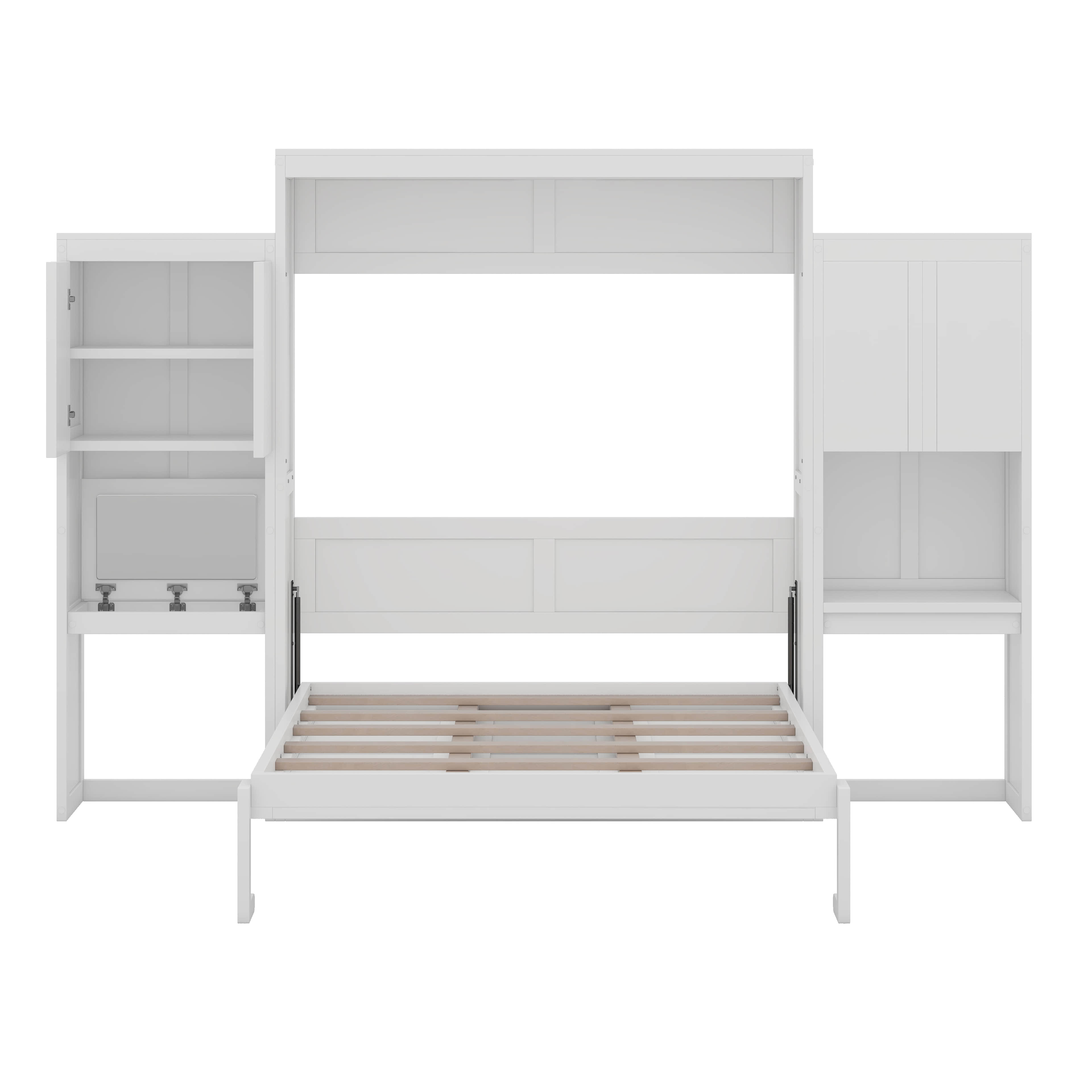 Cosmic Queen Size Wall Murphy Bed With Gas Struts And Desk | Wayfair