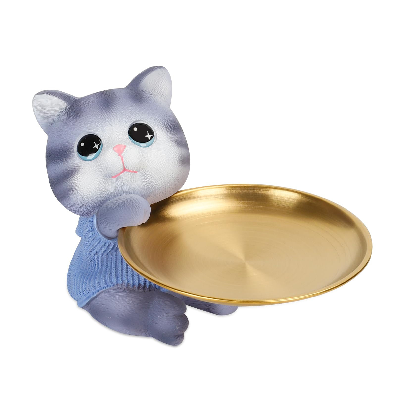 Everly Quinn Funny Cat Candy Tray, Resin Cat Candy Dish Holder, Cat Key ...