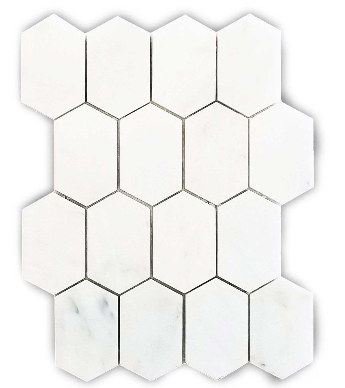 Mango Tile Alps 10" X 12" Marble Honeycomb Mosaic Wall & Floor Tile ...