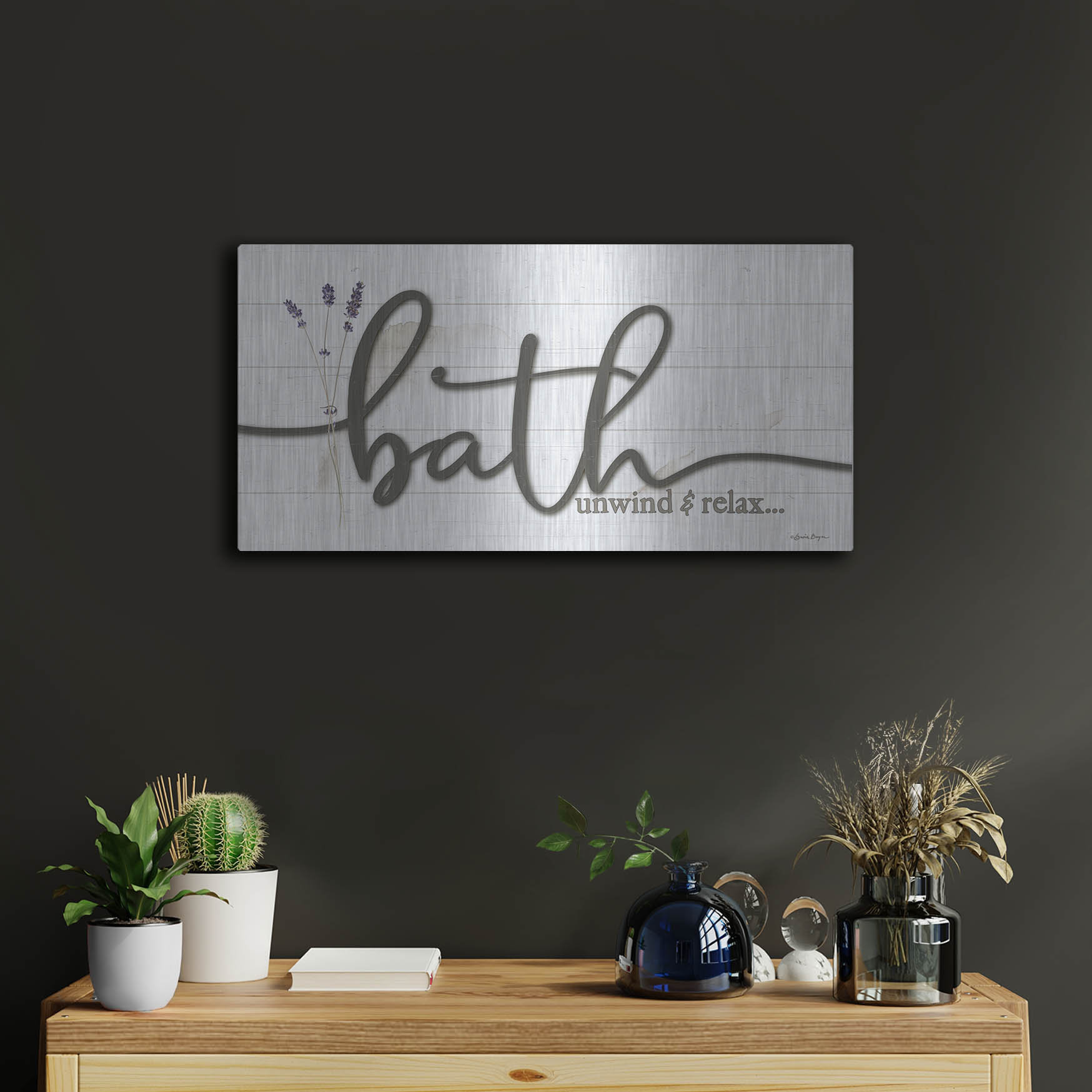 Gracie Oaks 'Bath Unwind & Relax' by Susie Boyer Metal Wall Art | Wayfair