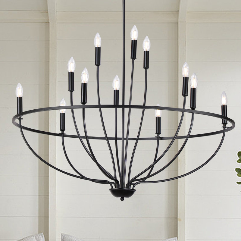 Ivy Bronx Orono 12 - Light Graceful Curve Candlestick Metal Chandelier ...