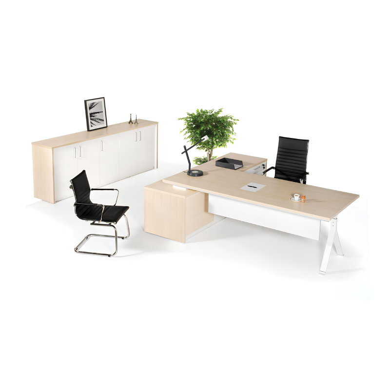 Inbox Zero Layali 86" L-Shaped Executive Desk Office Set - Main ...
