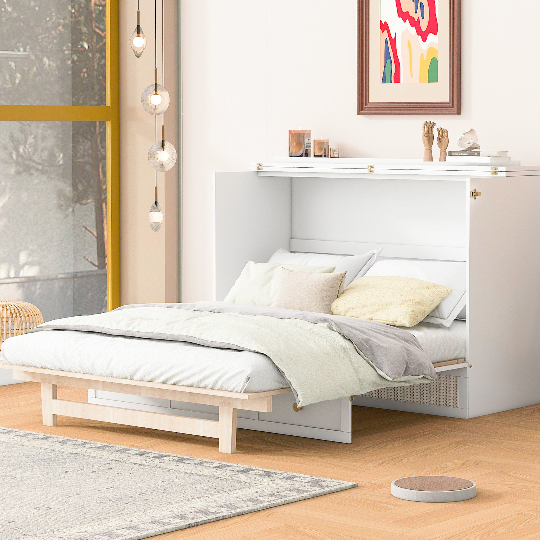 Bayou Breeze White Full Size Bed With Vast Storage Capacity - & Elegant ...
