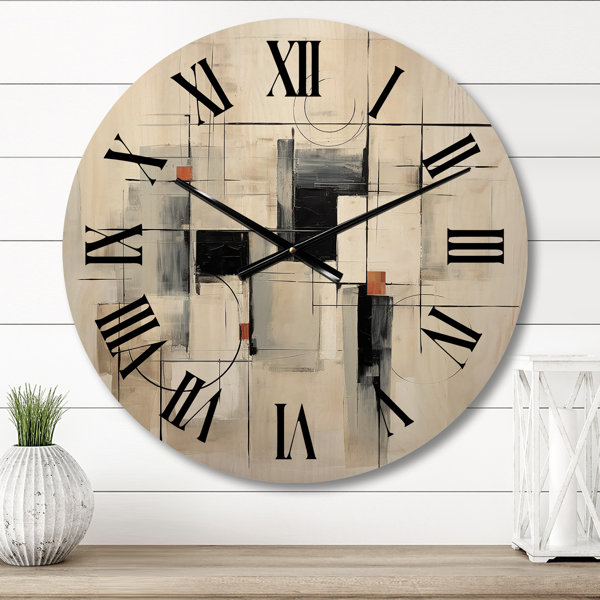Bless international Stebbins Solid Wood Wall Clock | Wayfair