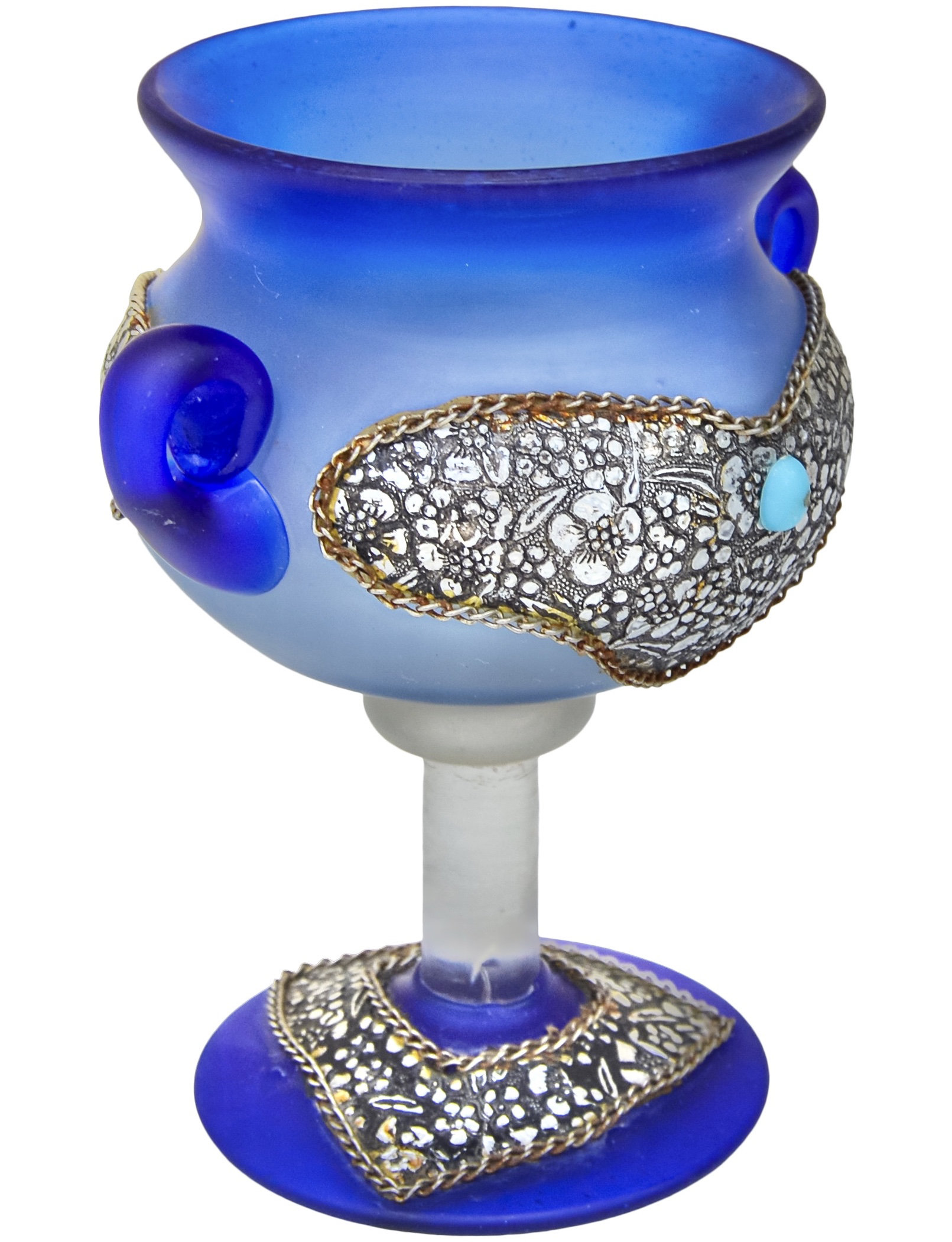 The Moroccan Room Antique Handmade Blue Moroccan Inlaid Glass Accent ...