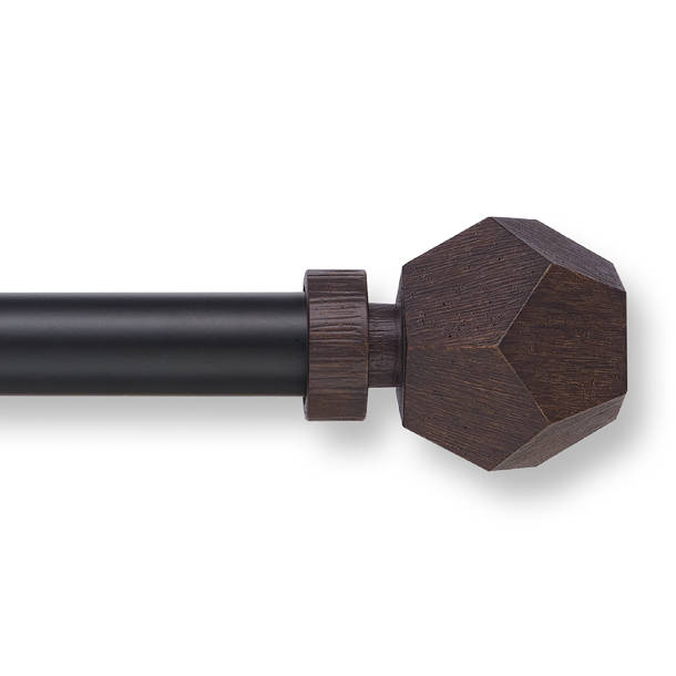 Mode Premium Collection 1 1/8 in Diameter Curtain Rod Set with Geo ...