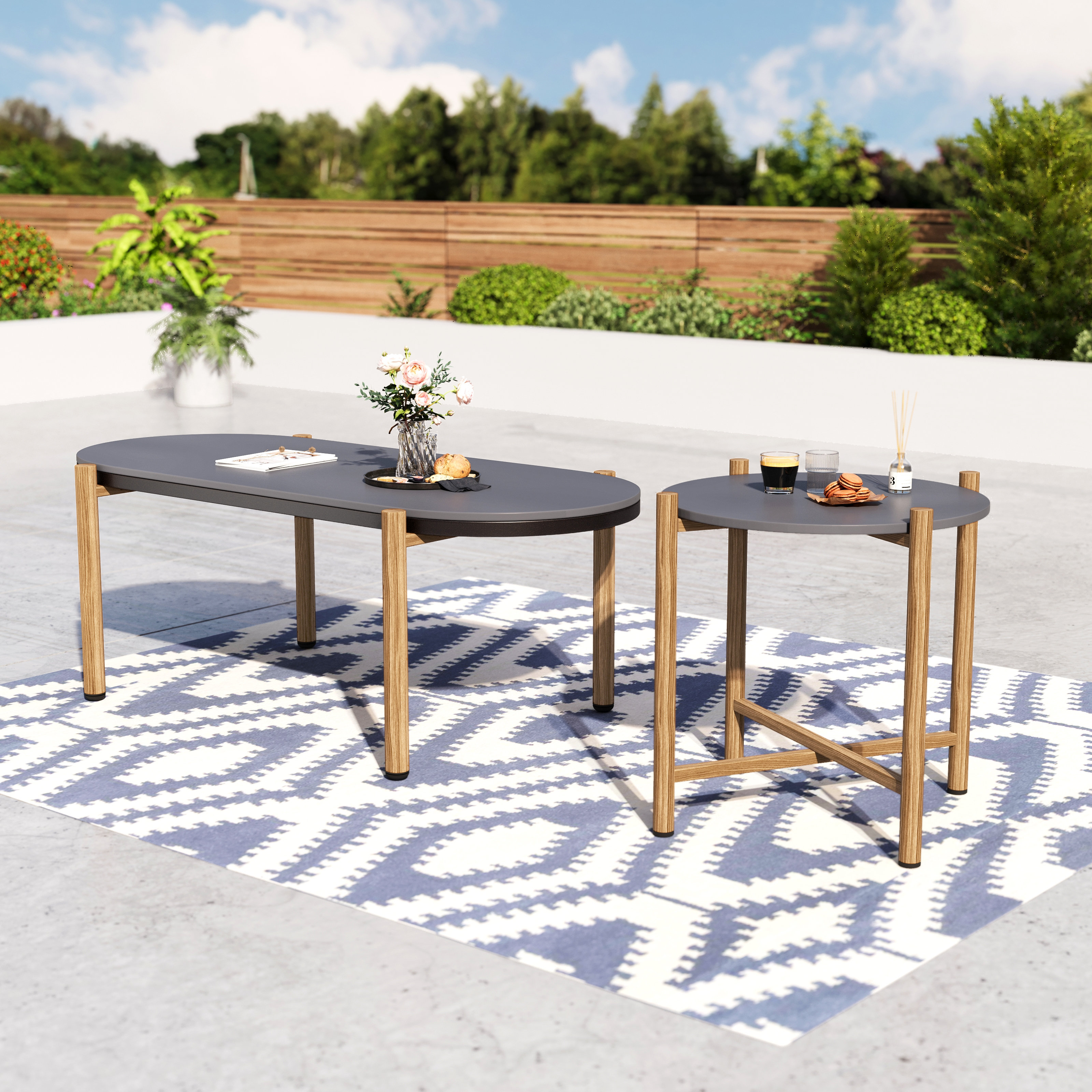 Alphamarts Two Outdoor Patio Coffee Tables & Reviews | Wayfair