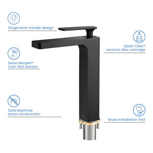 KIBI USA Infinity Vessel Sink Faucet Single-handle Bathroom Faucet ...