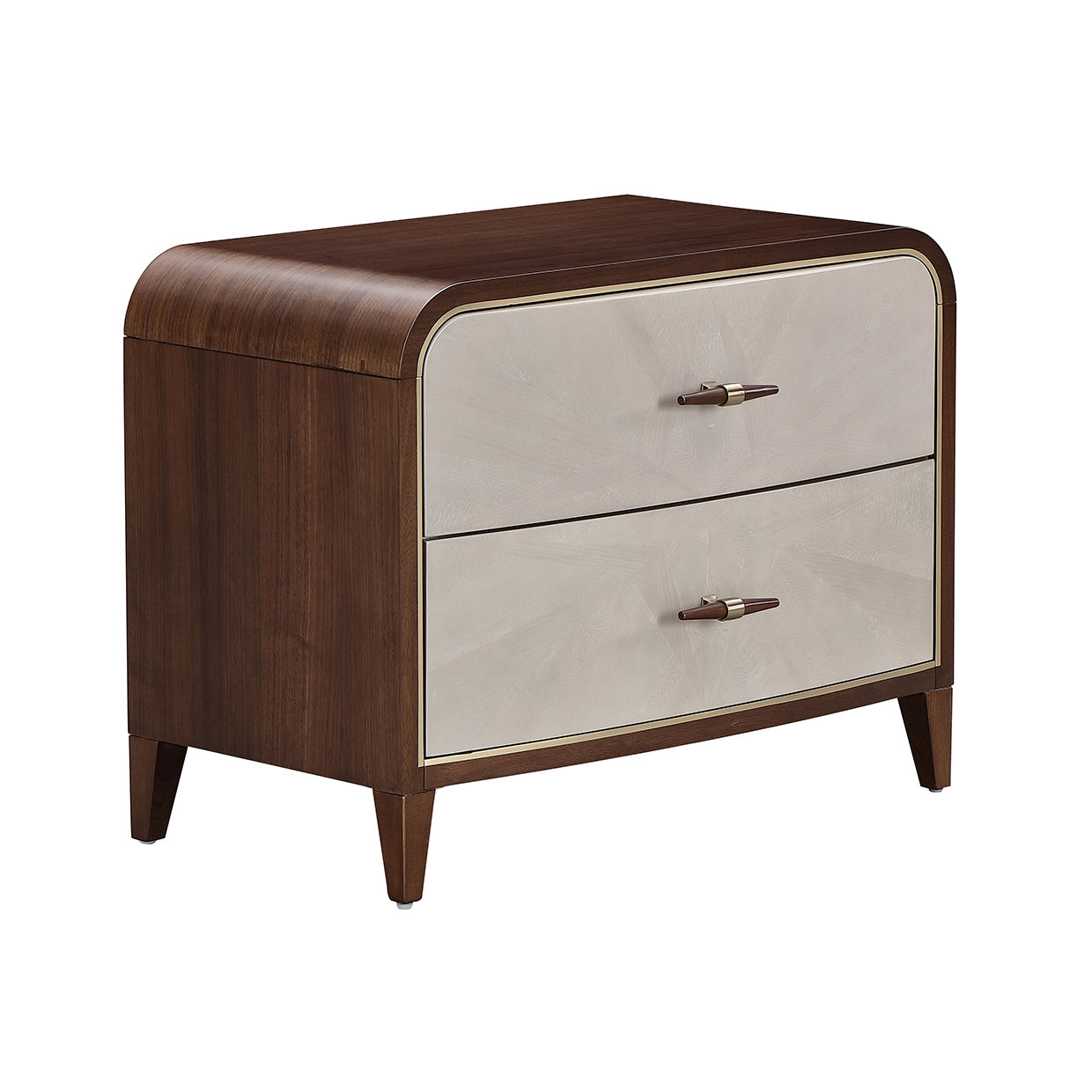 Michael Amini Houston Large Nightstand - Walnut | Perigold