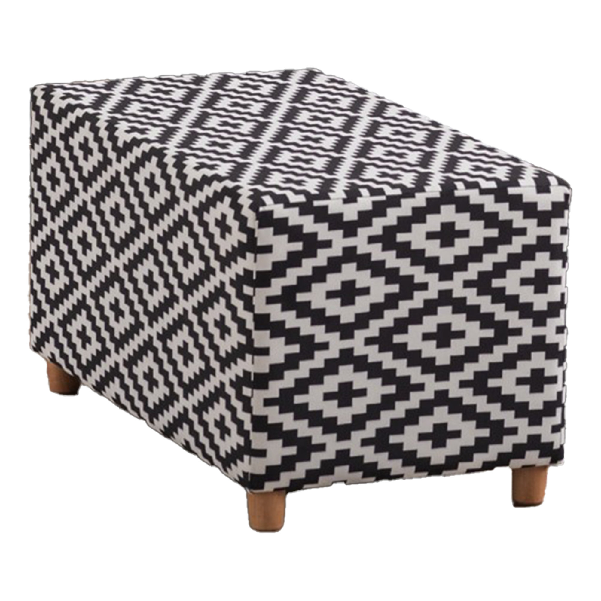 East Urban Home Ardin 31.5'' Wide Rectangle Geometric Footstool Ottoman ...
