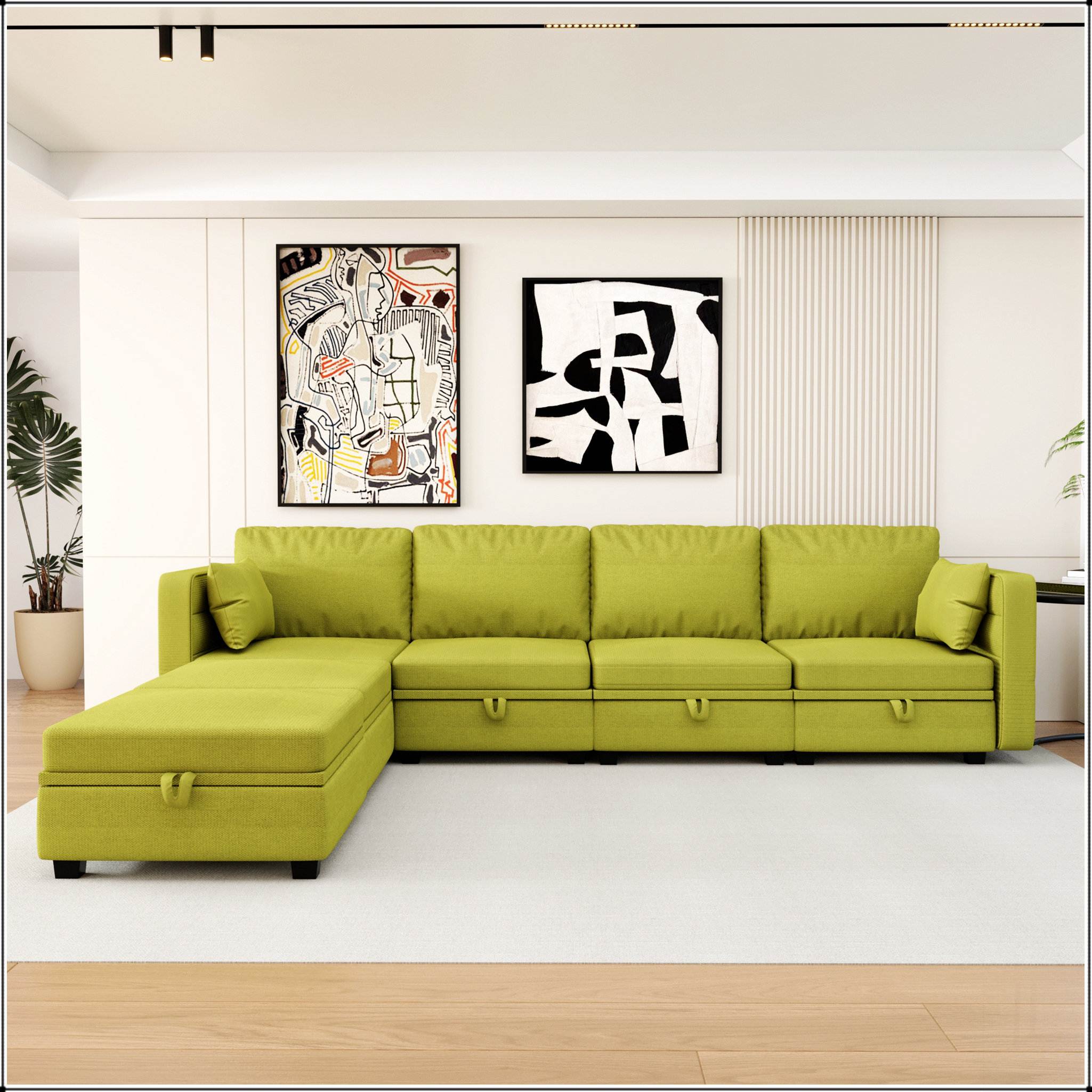 Ebern Designs Modular Sectional Sofa U Shaped Modular Couch with ...