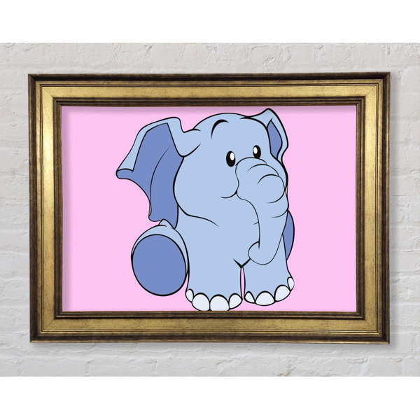 Harriet Bee Happy Baby Elephant Pink - Single Picture Frame Art Prints ...