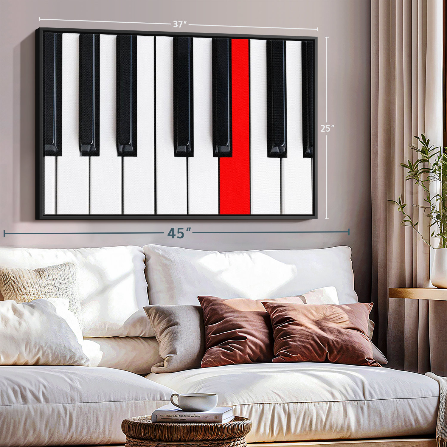 Ebern Designs Piano Key Canvas Print | Wayfair