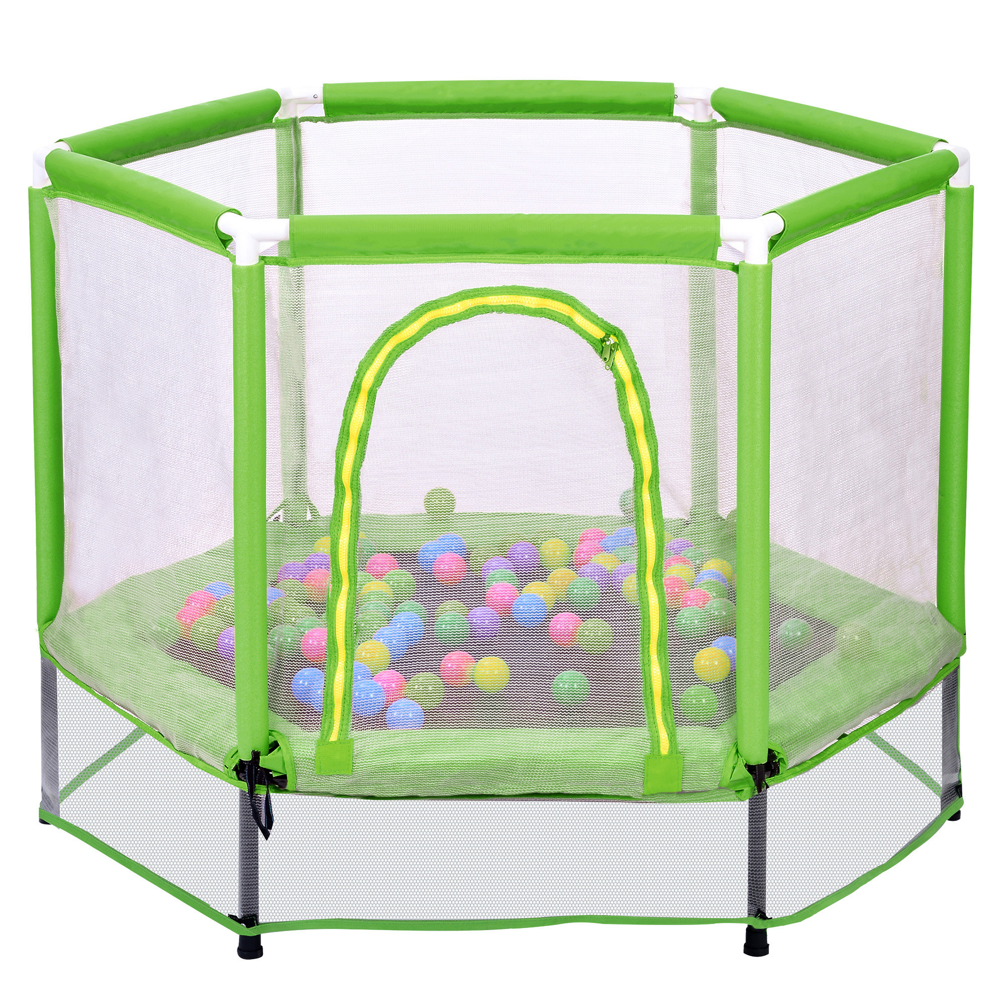 Ceballos 55'' Toddlers Trampoline With Safety Enclosure Net And Balls ...