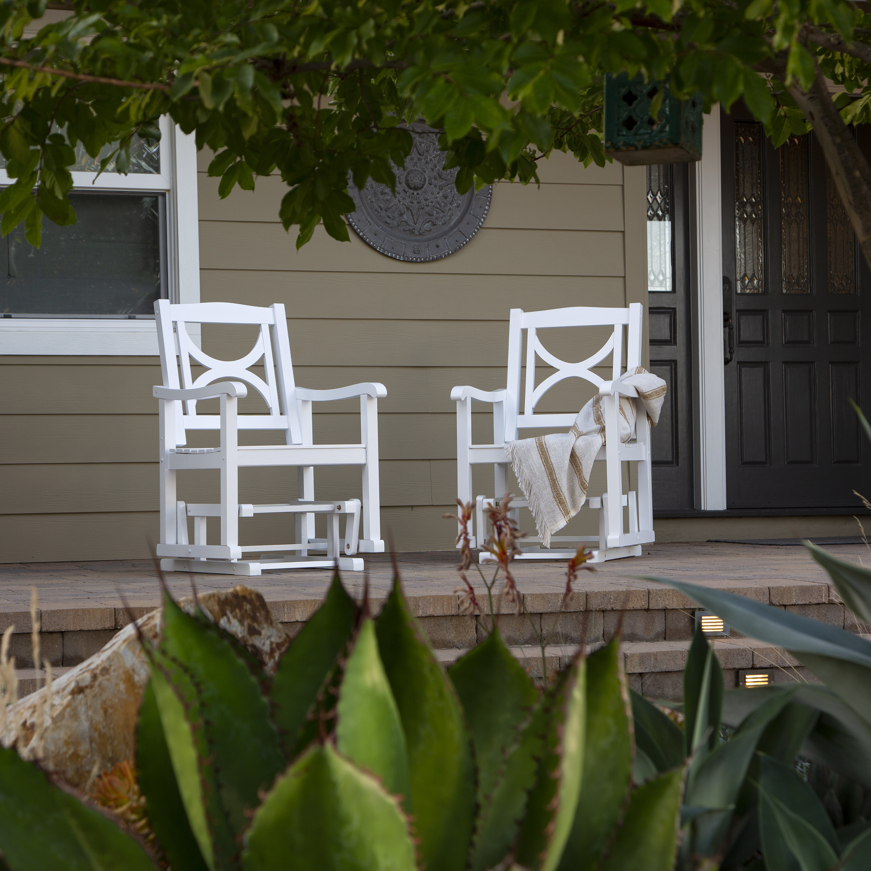 Red Barrel Studio® Delarion Outdoor Wood Rocking Glider Chair & Reviews ...