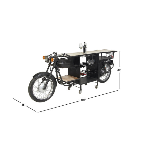 Williston Forge Chenita Eclectic Motorbike Bar Cart - Wayfair Canada