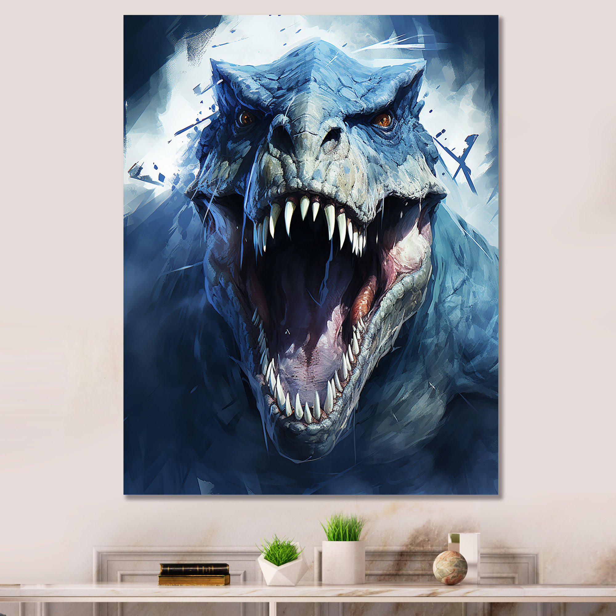 Trinx Gothic Dino Giants Trex - Dinosaur Wall Art | Wayfair