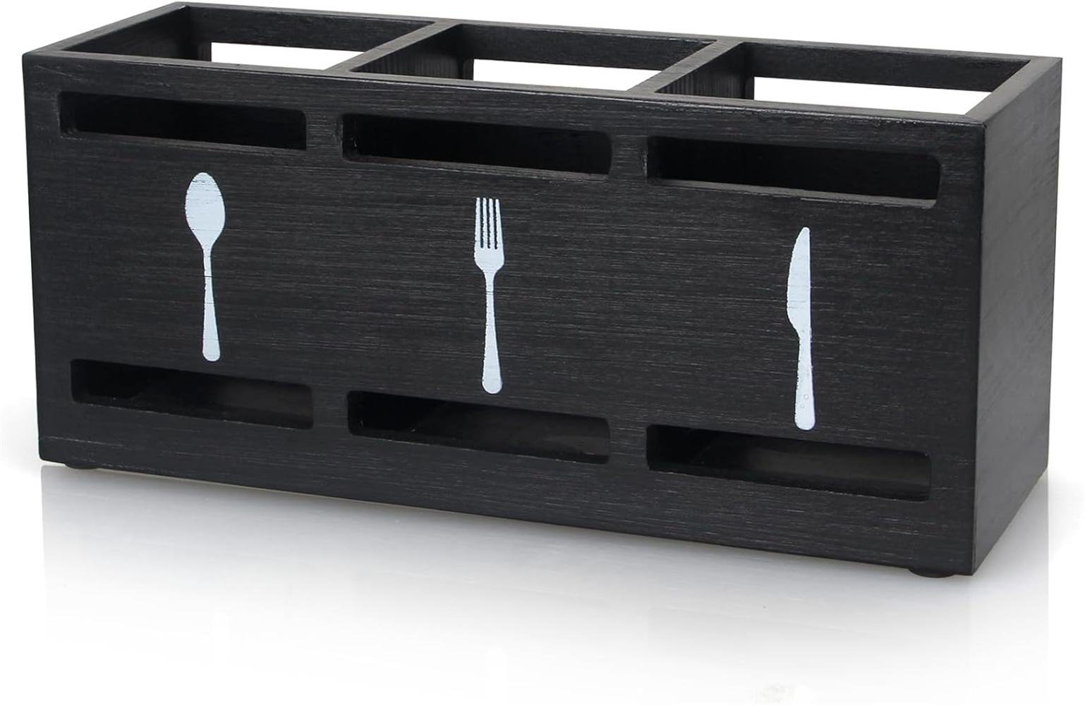 Hokku Designs Flatware Cutlery Holder Wood Silverware Organizer ...