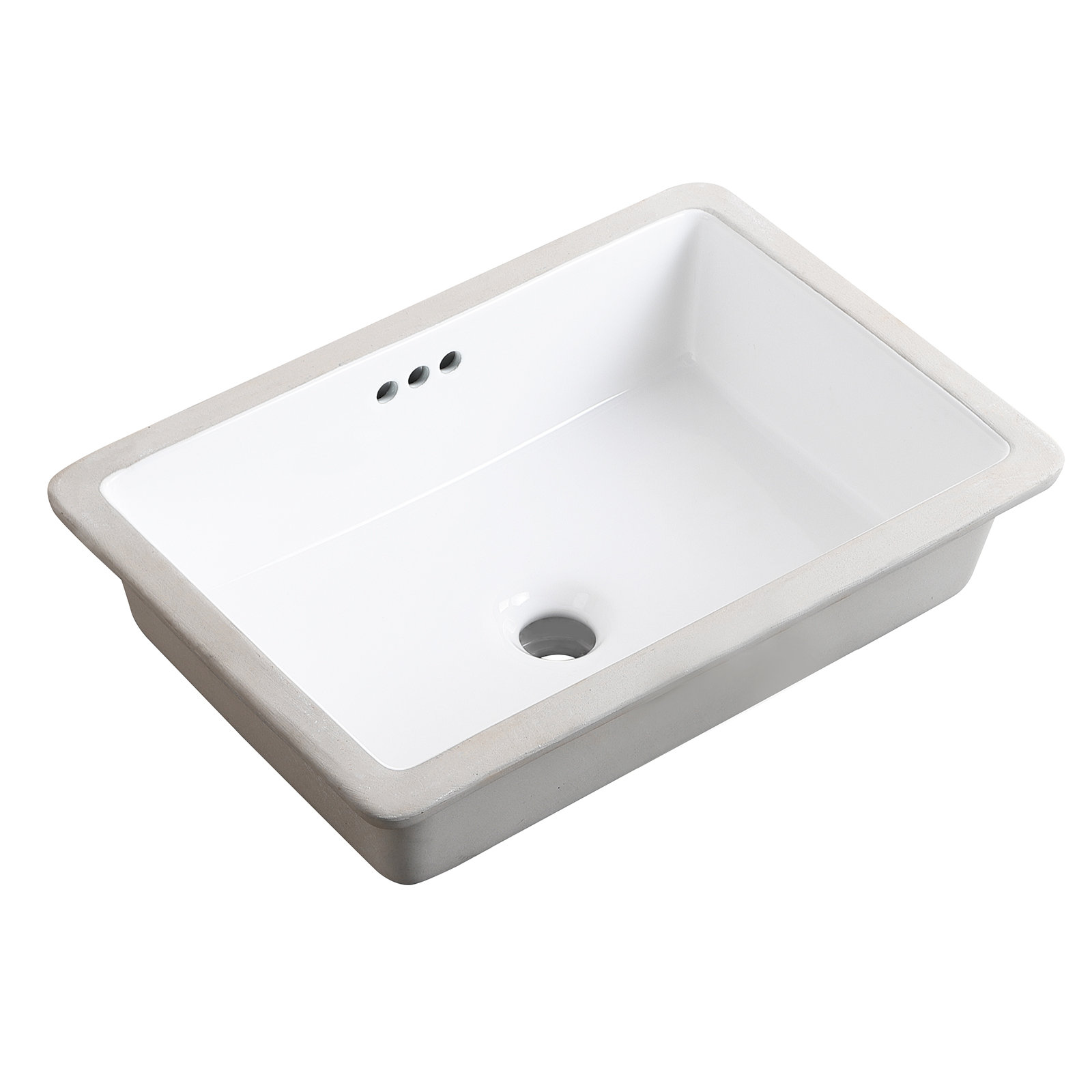 KARAMAG Undermount Bathroom Sink 20 Inch Rectangle White Ceramic ...